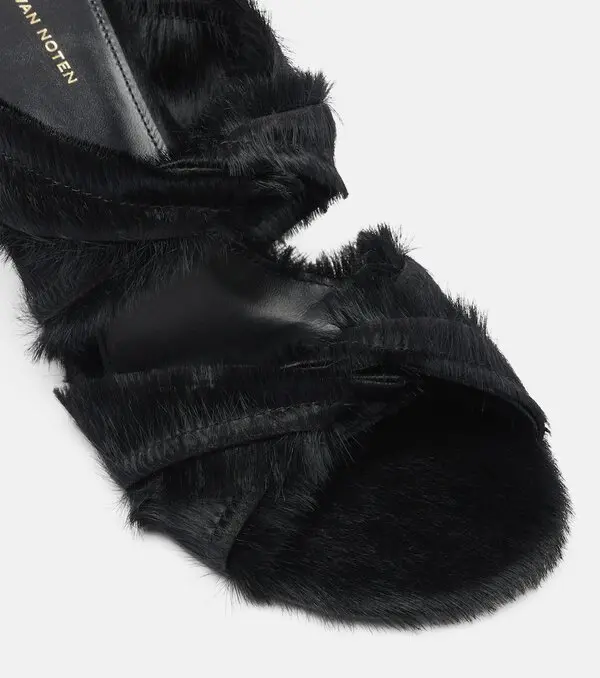 Dries Van Noten Calf Hair Wedge Sandals