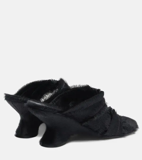 Dries Van Noten Calf Hair Wedge Sandals