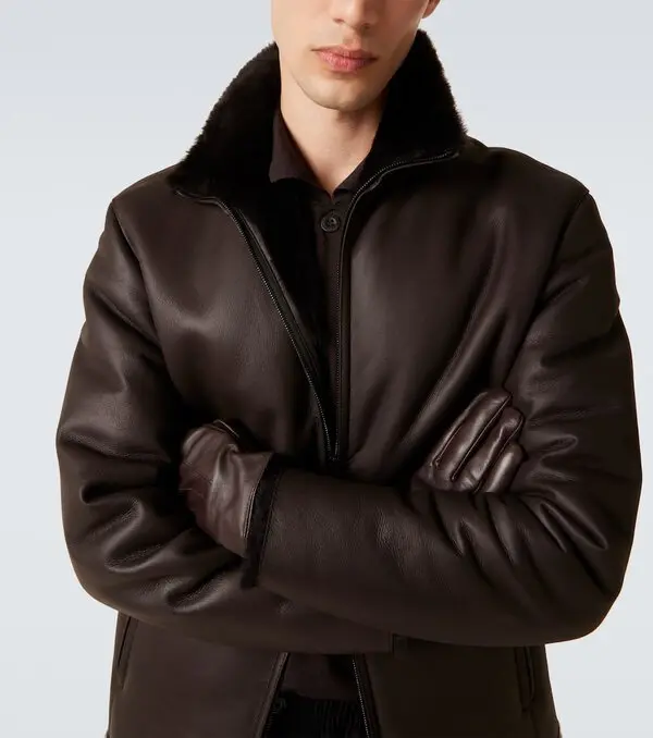 Giorgio Armani Shearling-lined Leather Jacket