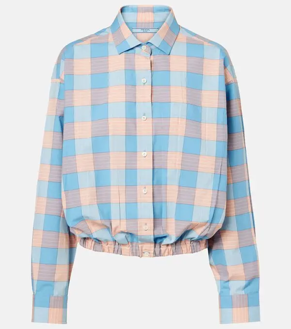 Prada Checked Cotton Poplin Shirt - Multicoloured
