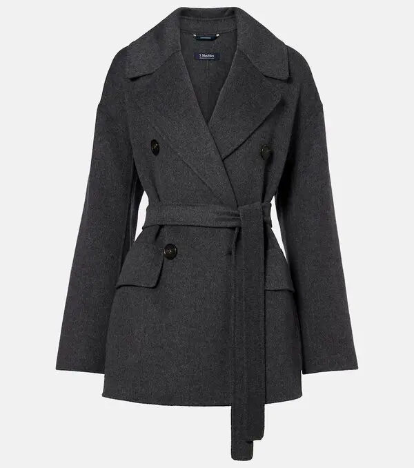 Max Mara Ornella Belted Virgin Wool Coat - Grey