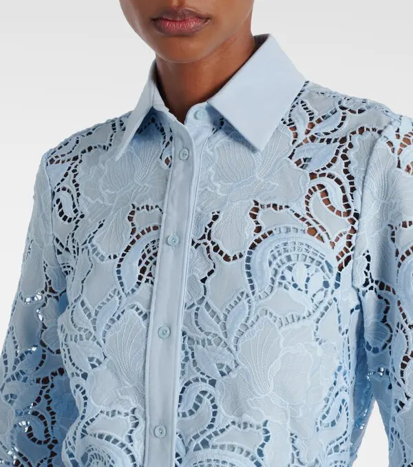 Erdem Laser-cut Cotton Shirt Dress