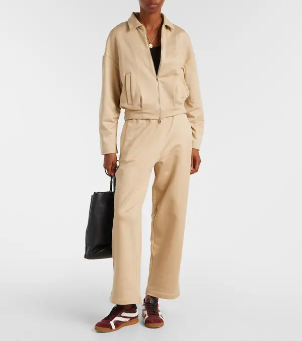 Max Mara Filovia Wide-leg Silk And Cotton Pants - Beige
