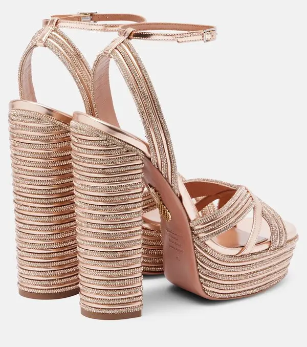 AQUAZZURA Sundance Sparkle 140 Platform Sandals