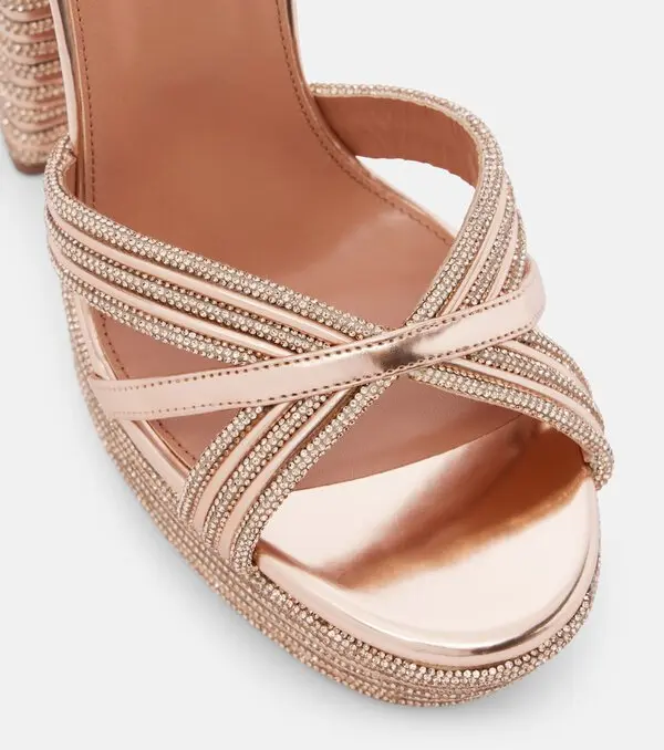 AQUAZZURA Sundance Sparkle 140 Platform Sandals