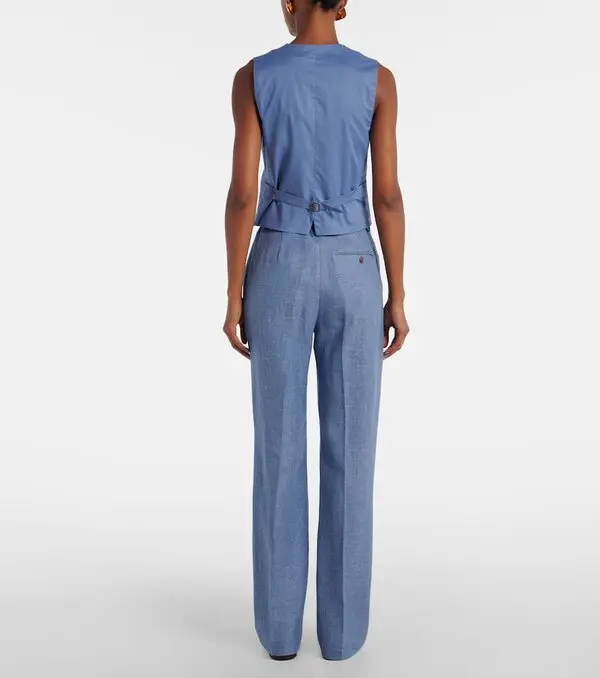 Polo Ralph Lauren Linen And Cotton Twill Vest