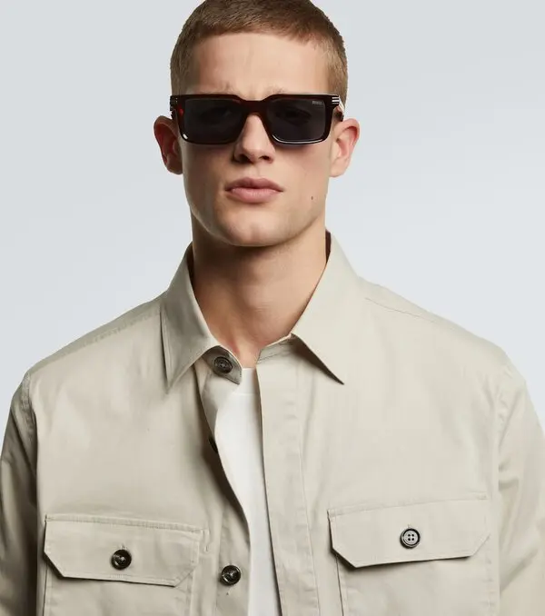 Zegna Rectangular Sunglasses - Brown