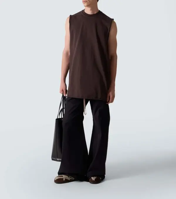 Rick Owens Jumbo Cotton Jersey Tank Top - Brown