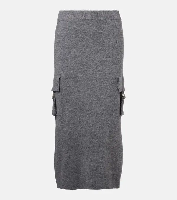 Blumarine Wool Pencil Skirt - Grey