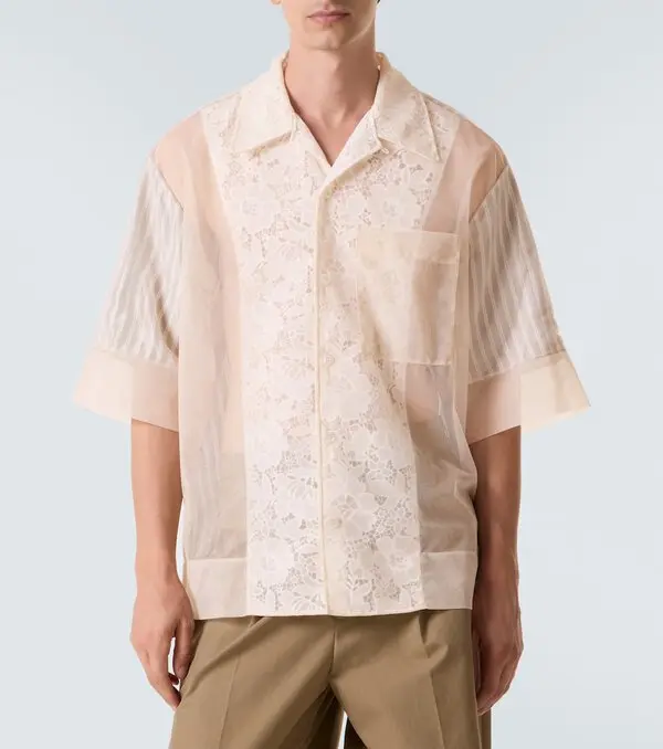 Simone Rocha Patchwork Lace Bowling Shirt