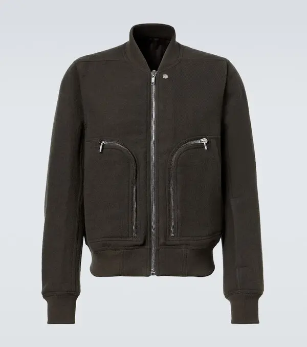 Rick Owens Virgin Wool Bomber Jacket - Brown
