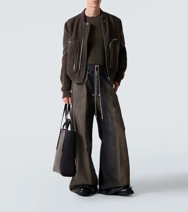 Rick Owens Virgin Wool Bomber Jacket - Brown