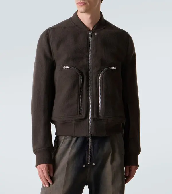 Rick Owens Virgin Wool Bomber Jacket - Brown