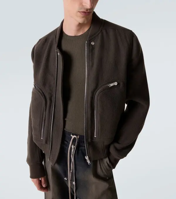 Rick Owens Virgin Wool Bomber Jacket - Brown