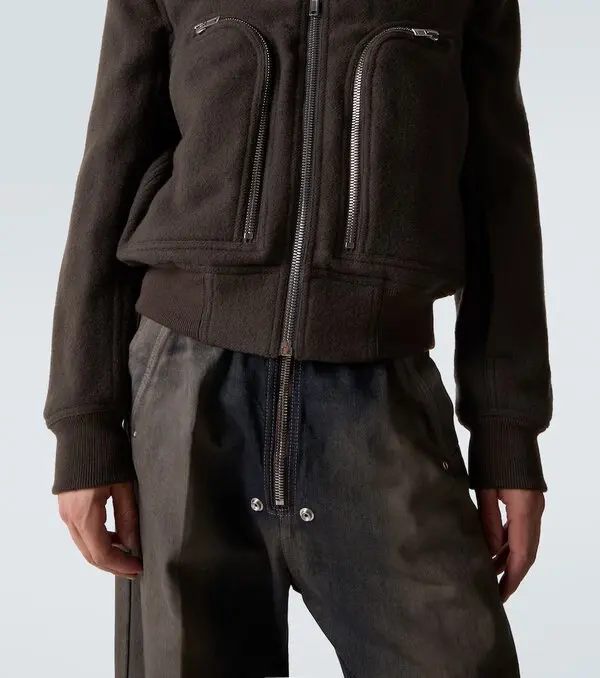 Rick Owens Virgin Wool Bomber Jacket - Brown