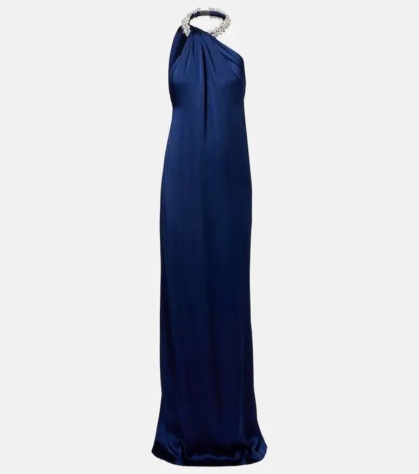 Stella McCartney Embellished Satin Gown - Blue