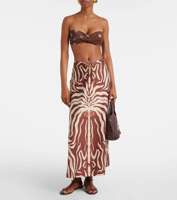 Johanna Ortiz Keel Gathered Maxi Skirt - Multicoloured