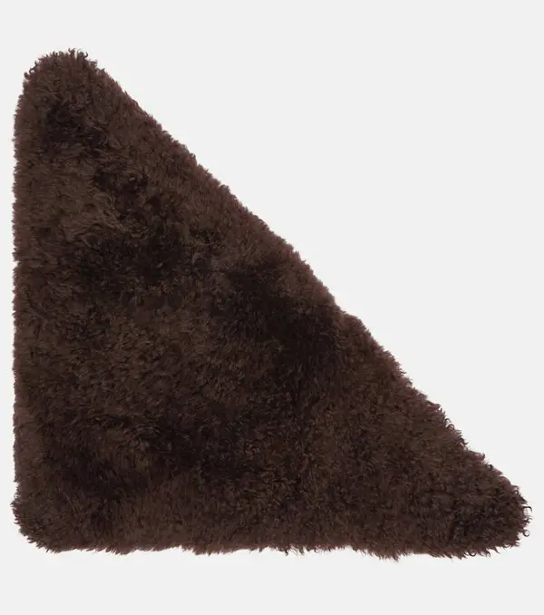 YVES SALOMON Shearling And Wool Scarf - Brown