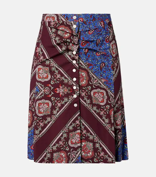 Rabanne Gathered Paisley Printed Miniskirt - Multicoloured