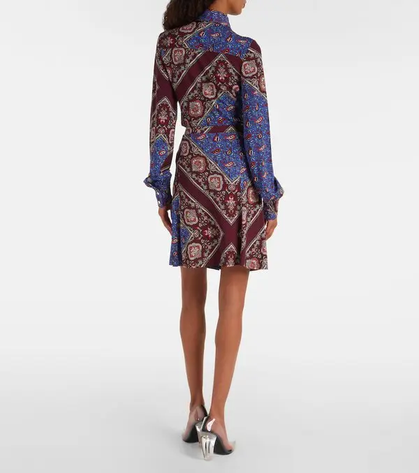 Rabanne Gathered Paisley Printed Miniskirt