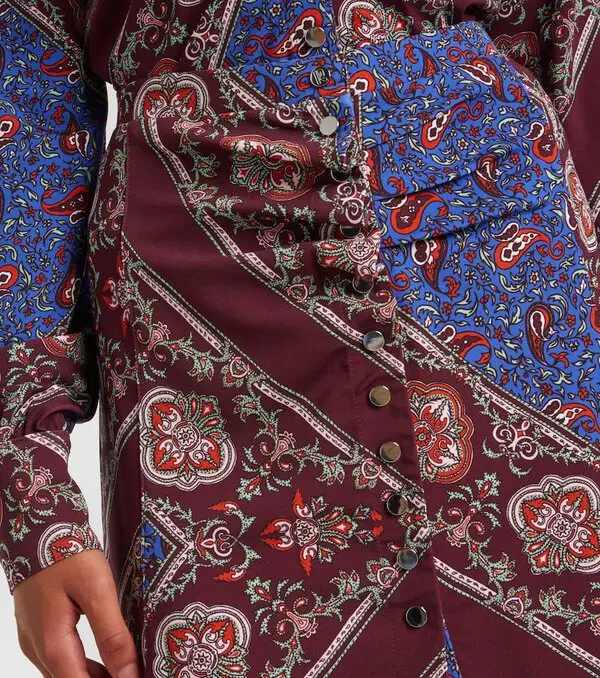 Rabanne Gathered Paisley Printed Miniskirt
