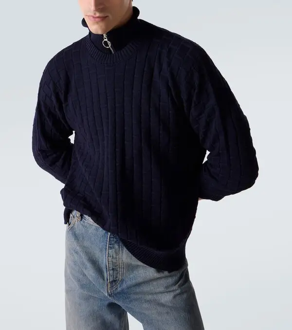 Plan C Ribbed-knit Merino Wool Sweater