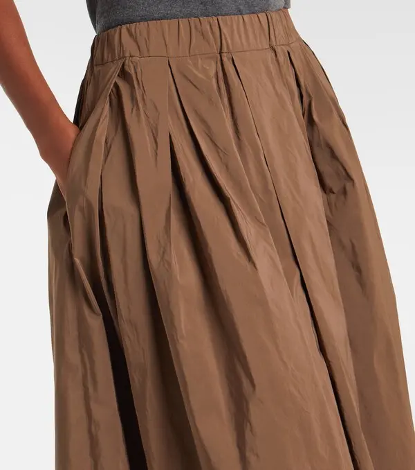 Max Mara Aloe Cotton-blend Maxi Skirt - Brown