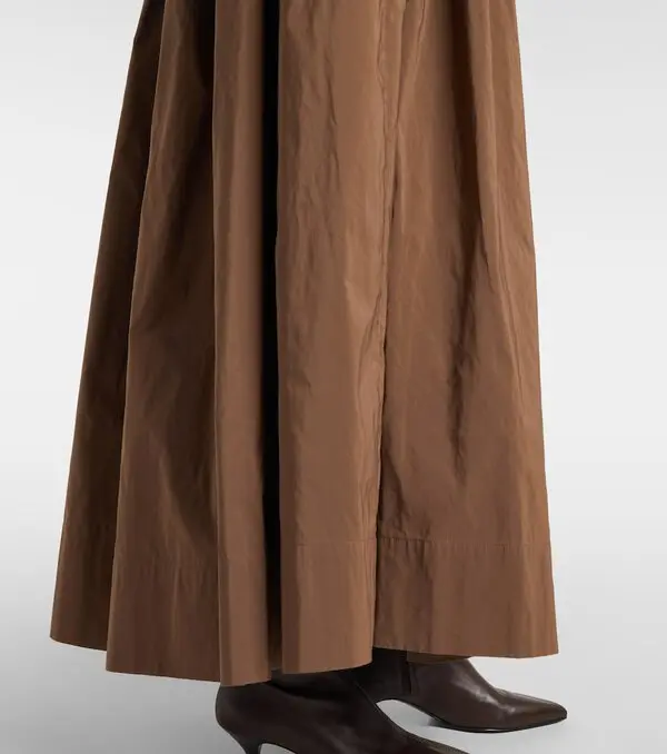 Max Mara Aloe Cotton-blend Maxi Skirt - Brown