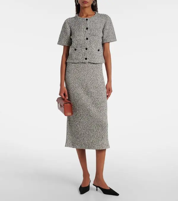 Tory Burch Cropped Tweed Top