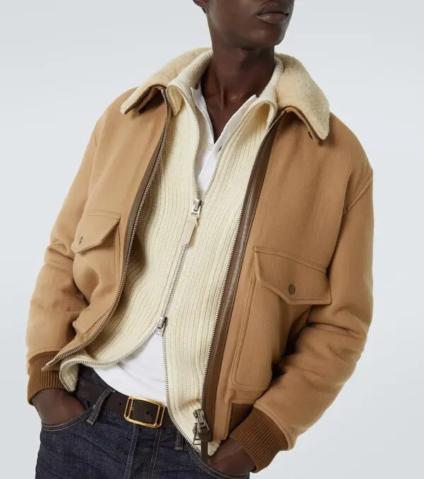 TOM FORD Shearling-trimmed Virgin Wool Blouson