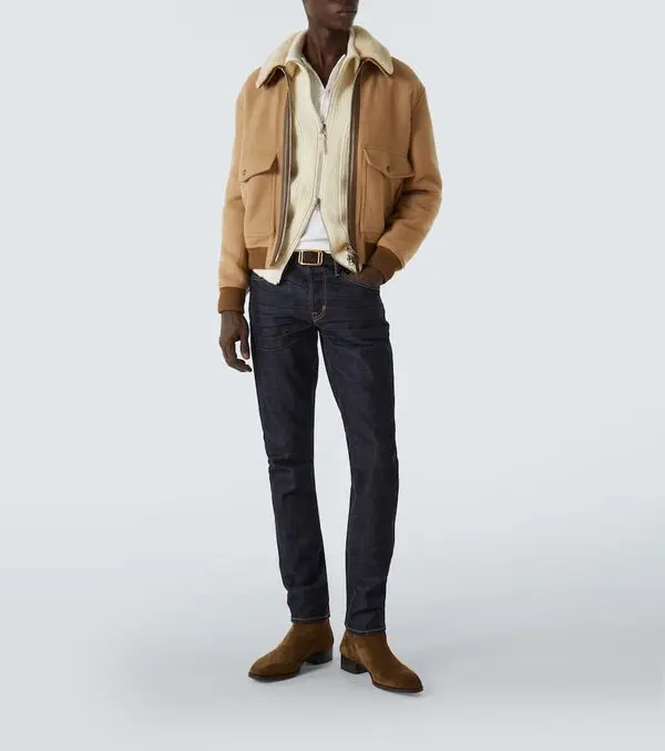 TOM FORD Shearling-trimmed Virgin Wool Blouson