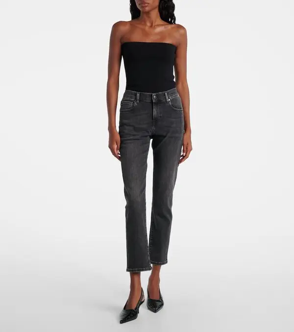Ag Cropped Mid-rise Slim Jeans