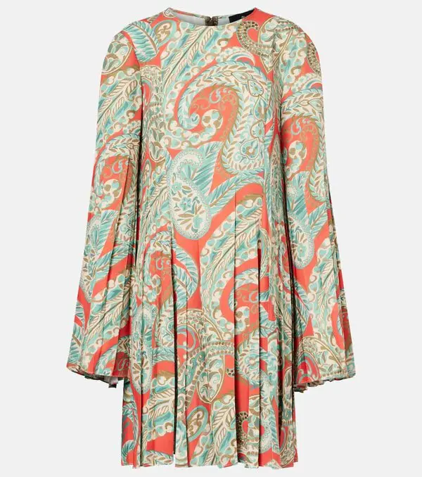 Etro Paisley Pleated Minidress