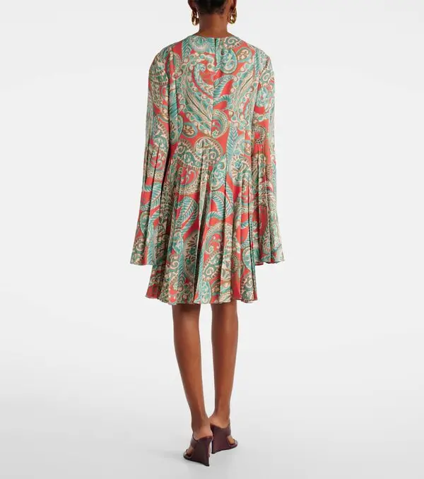 Etro Paisley Pleated Minidress