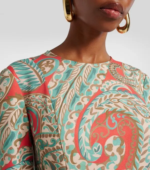 Etro Paisley Pleated Minidress