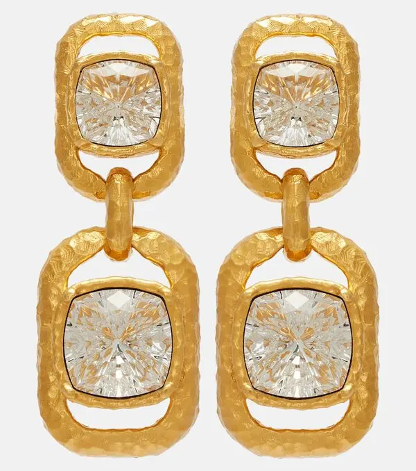 Oscar De La Renta Crystal-embellished Drop Earrings - Gold