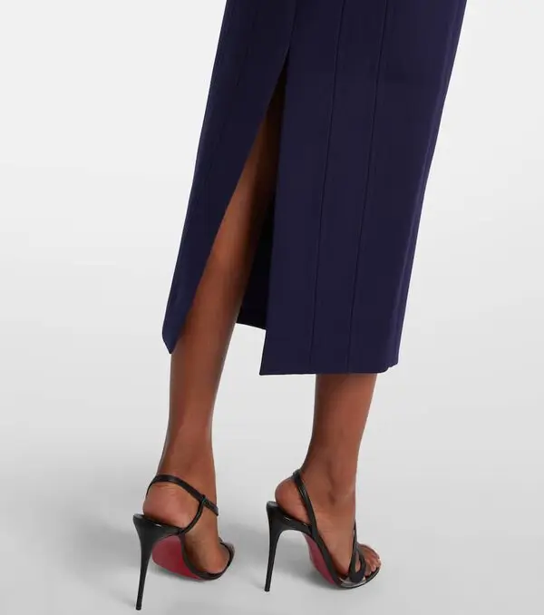 Roland Mouret Belted Crepe Midi Dress