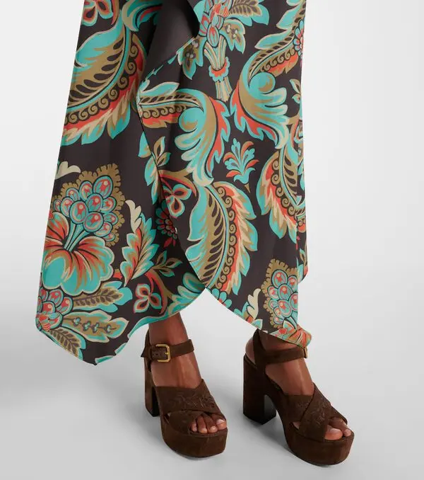Etro Floral Asymmetric Wrap Skirt