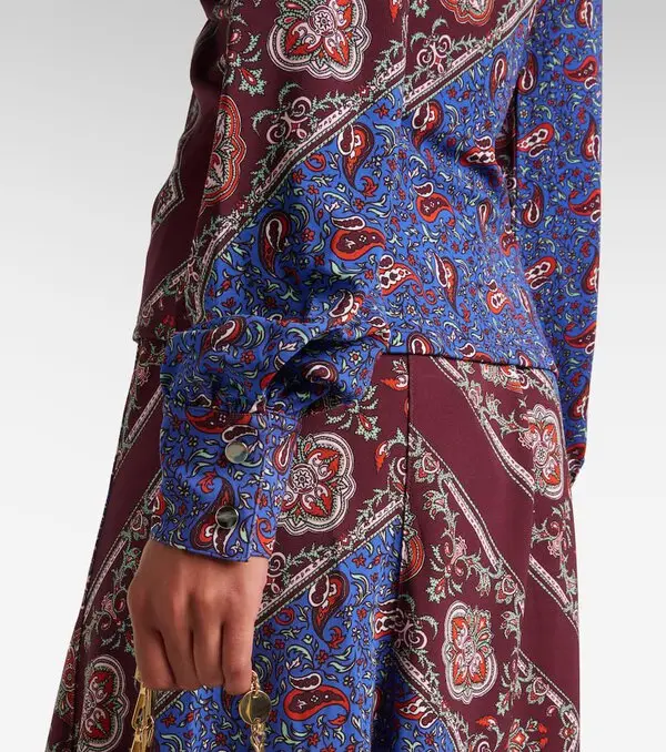 Rabanne Gathered Paisley Printed Shirt