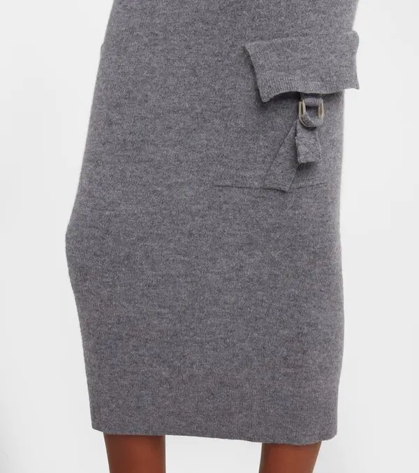 Blumarine Wool Pencil Skirt - Grey