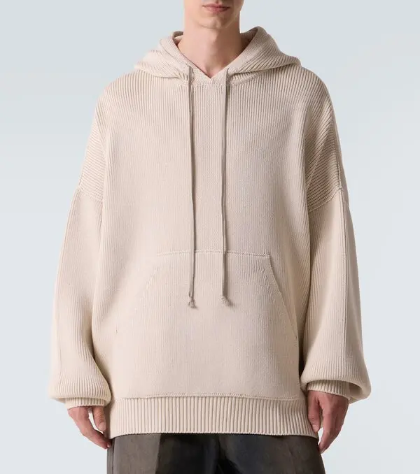 Rick Owens Ribbed-knit Virgin Wool Hoodie