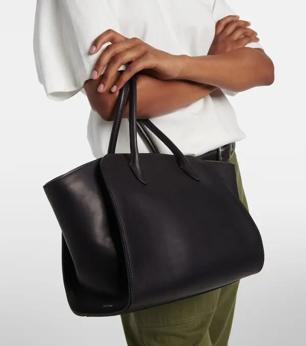 THE ROW Marlo 12 Leather Tote Bag - Black