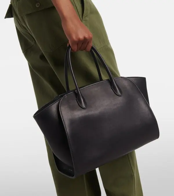 THE ROW Marlo 12 Leather Tote Bag - Black