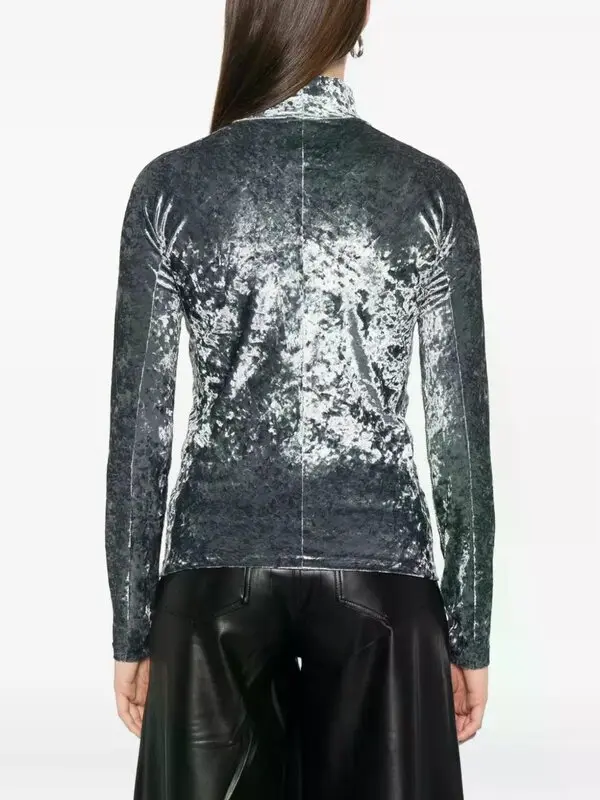 FORTE_FORTE Velvet Turtleneck Top - Grey