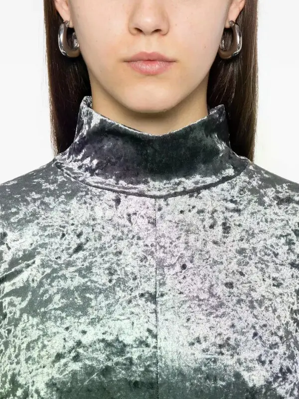 FORTE_FORTE Velvet Turtleneck Top - Grey