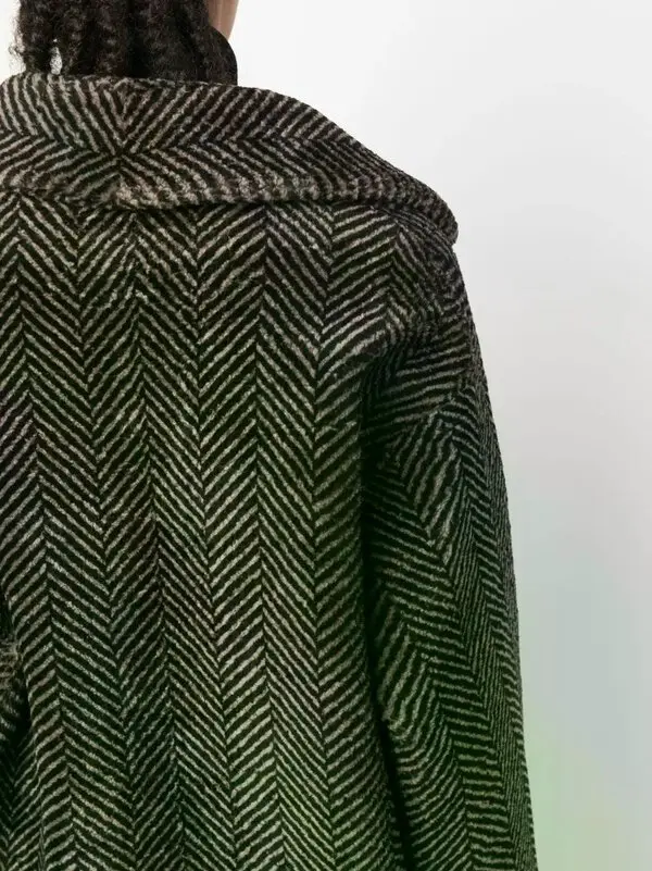 MANZONI 24 Herringbone Sheepskin Double-breasted Coat