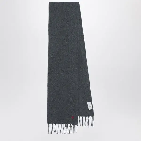 Ami Dark De Coeur Scarf - Grey