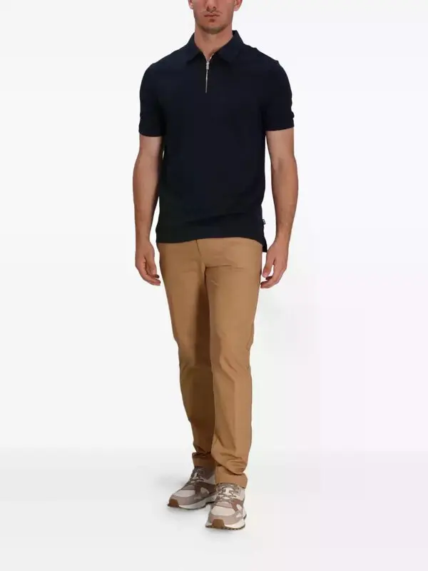 BOSS Zip-neck Polo Shirt - Blue