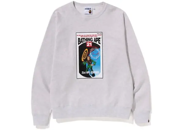 A BATHING APE Bathing Ape Graphic Relaxed Fit Crewneck Sweatshirt