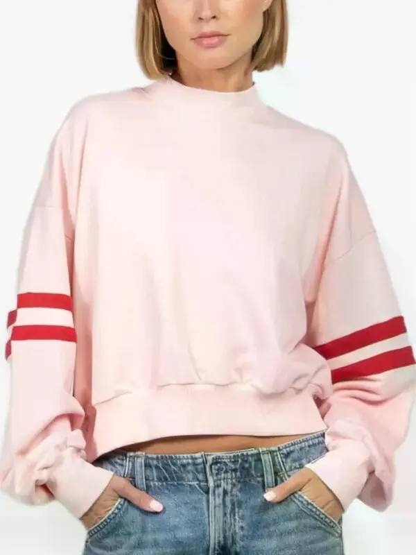 FREEDÉR Retro Stripe-sleeve Sweatshirt